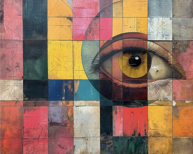 Modern Urban Colorful Bold Vibrant Human Eye Painting Instant Download ...