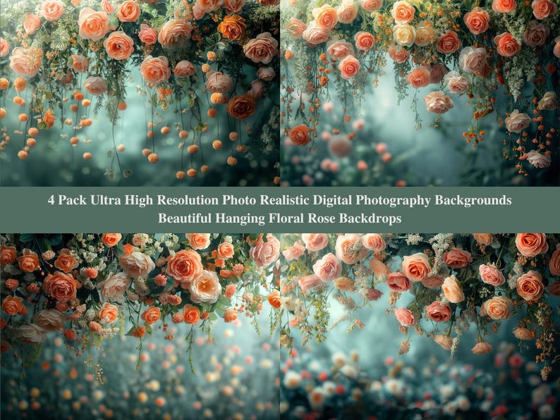 Digital Backgrounds 4 High Resolution Ultra Realistic Rose Hanging ...