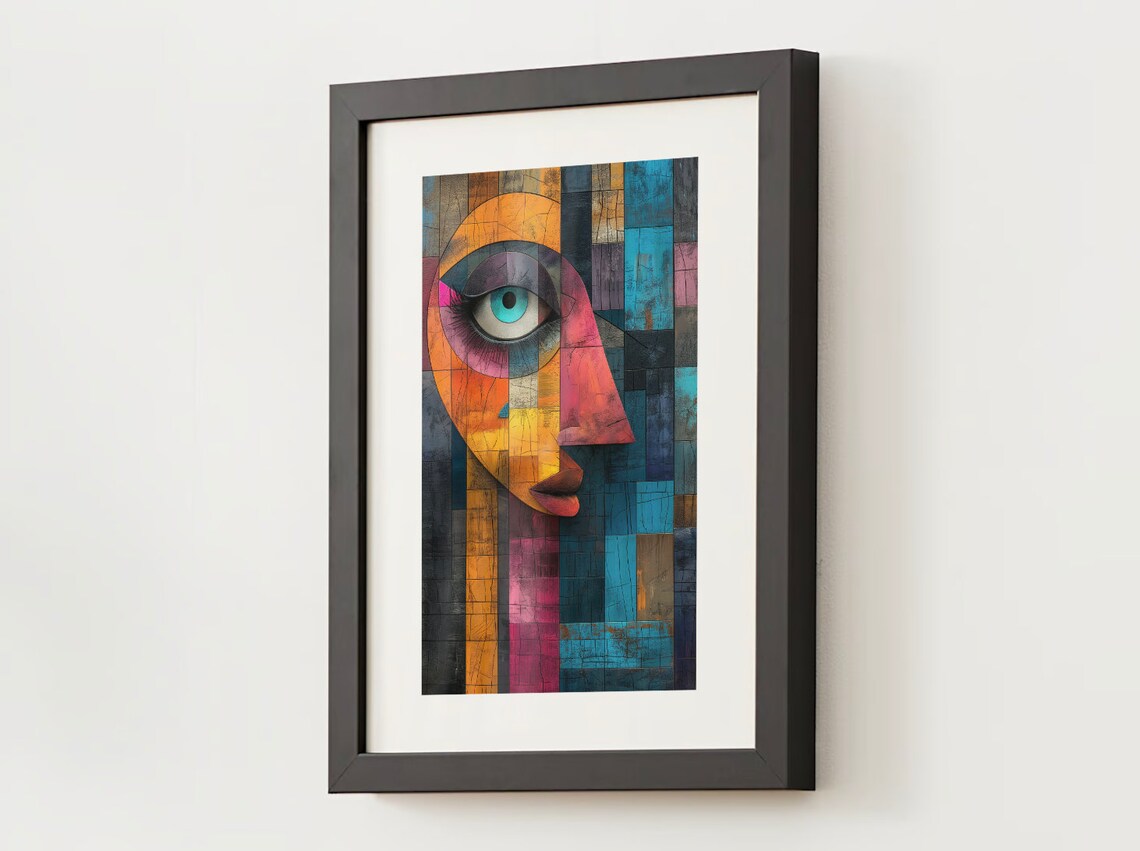 Vibrant Eclectic Woman Profile Gallery Art Style Print, Instant ...