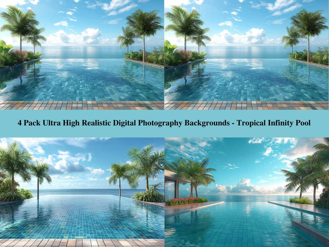 Digital Backgrounds 4 High Resolution Ultra Realistic Tropical Infinity ...