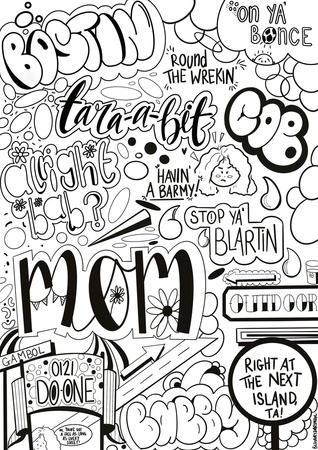 Birmingham Sayings Colouring in Sheet - Etsy