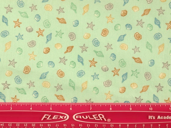Seashell Fabric Quilting Fabric Cotton Fabric Makower uk | Etsy