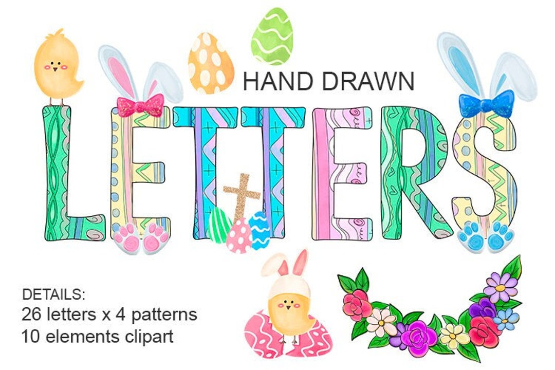 Easter Letters Png, Easter Alphabets A - Z Png, Kids Easter Letters ...