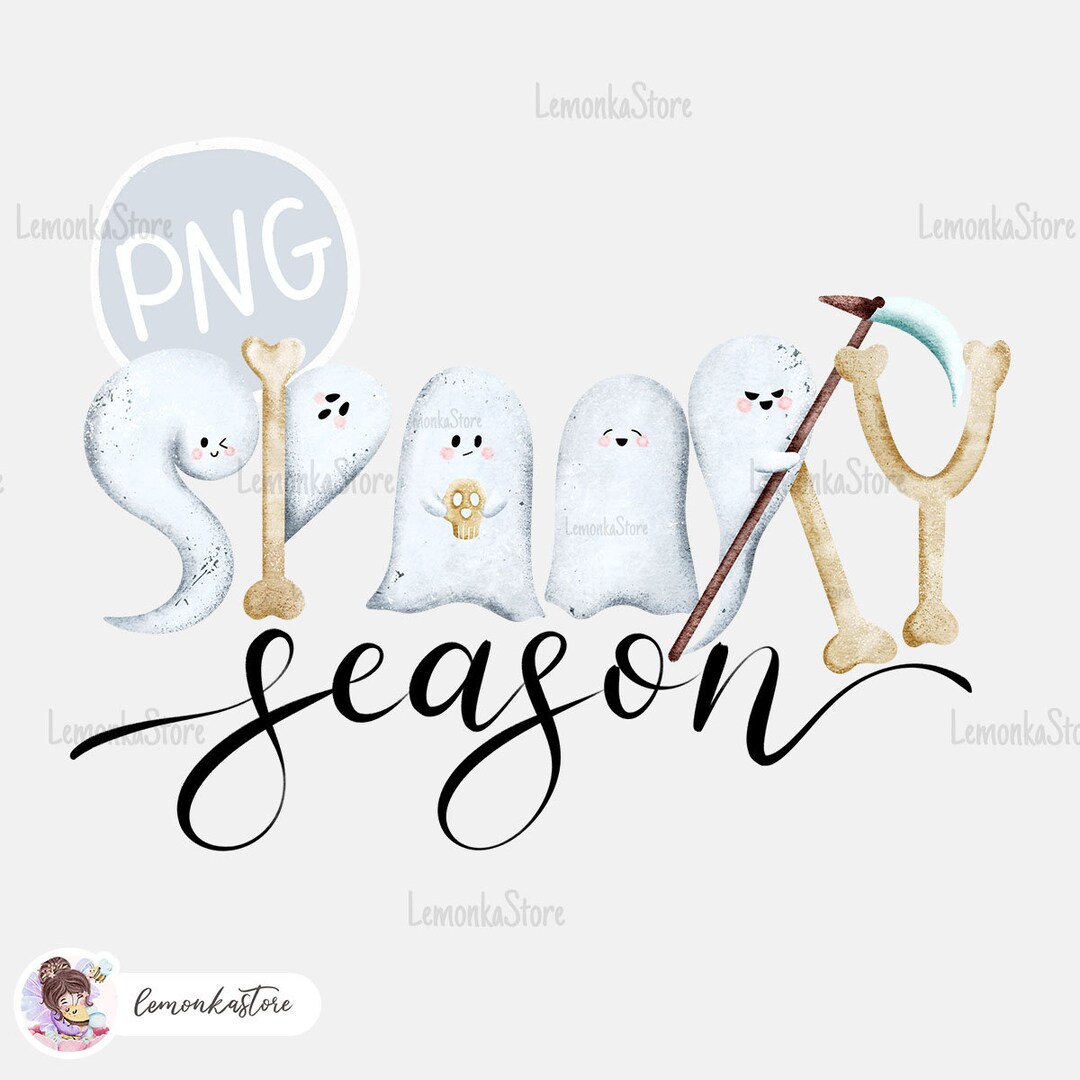 Spooky Season Ghosts Png, Kids Halloween PNG Sublimation Designs ...