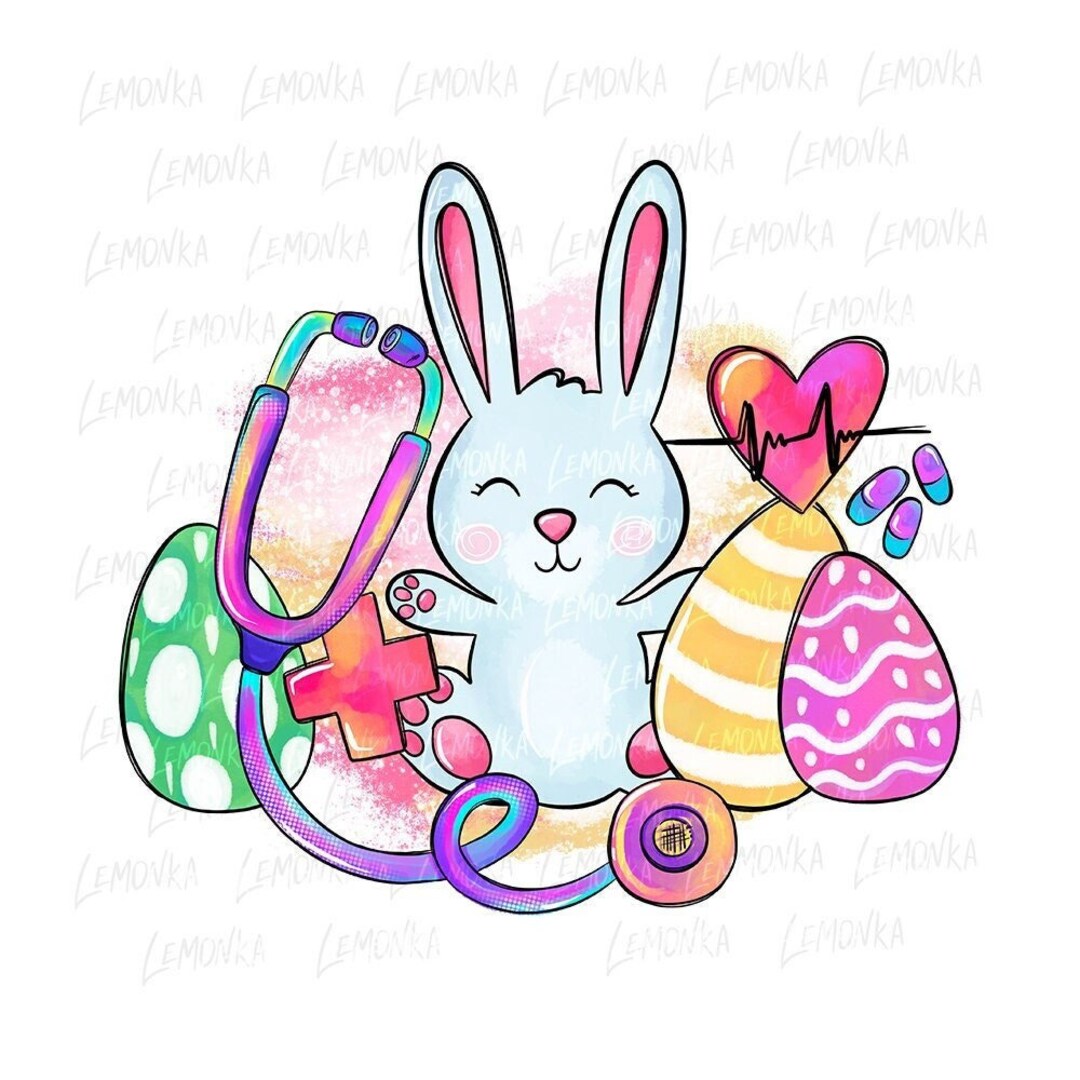 Easter Nurse Bunny Stethoscope Png, Easter Nurse Sublimation Designs ...