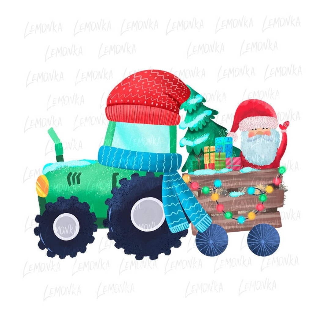 Santa on Tractor PNG: Funny Christmas Farm Design (digital Download) - Etsy