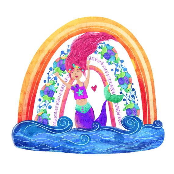 Beach Kids Rainbow Png Girls Mermaid Rainbow Png Summer Kids - Etsy