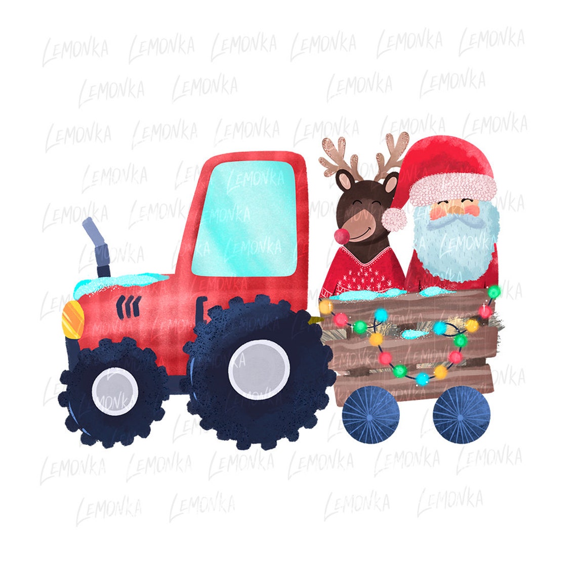 Santa on Tractor Png Christmas Tractor Png Christmas Boy - Etsy