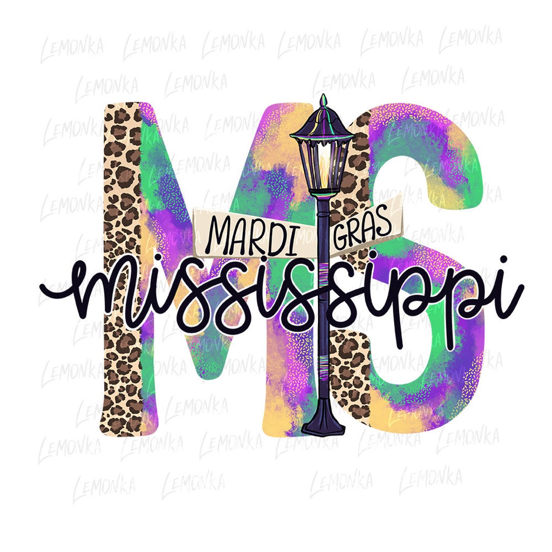 Leopard Mississippi MS Mardi Gras Png Sublimation Designs Download - Etsy