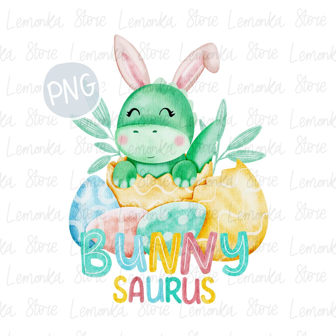 Watercolor Bunnysaurus PNG: Easter Dinosaur, Funny Kids Design (digital ...