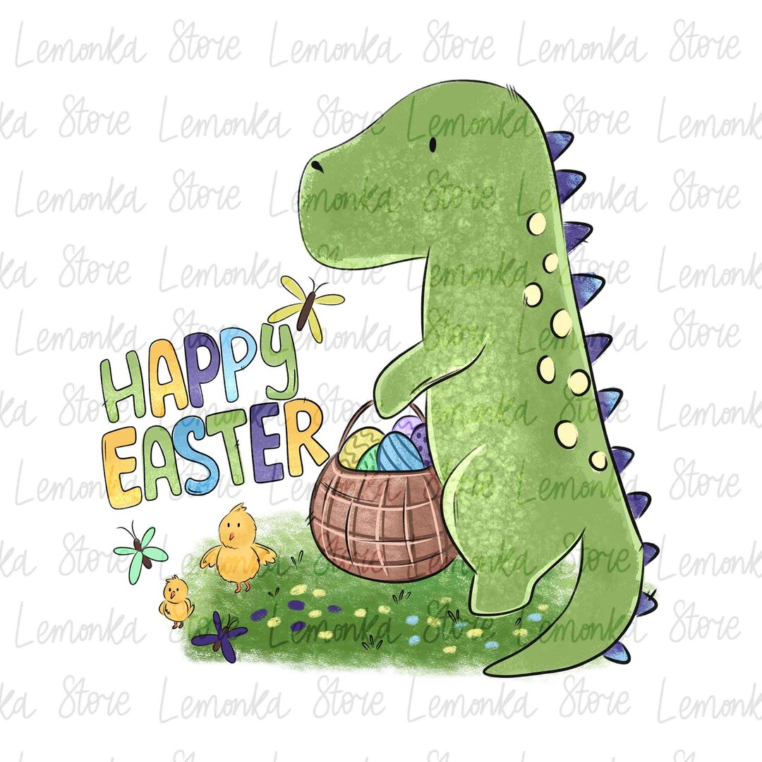 Easter Dinosaur Eggs PNG, Kids Sublimation Design Download, Happy ...