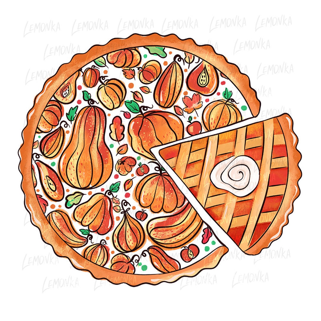 Thanksgiving Pumpkin Pie PNG: Fall Kids Sublimation Design Digital ...