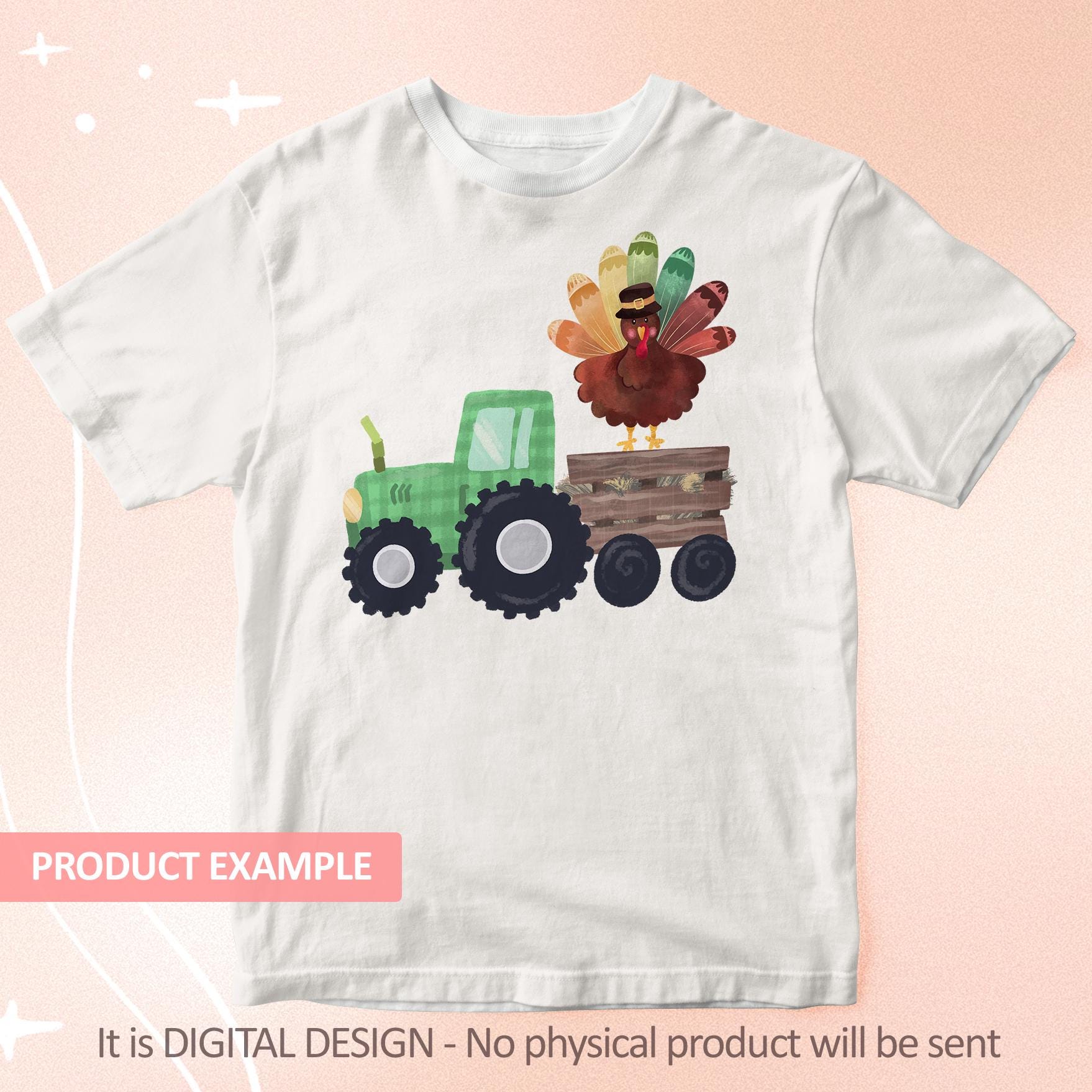Kids Thanksgiving Turkey Tractor Png, Thankful Fall Sublimation Designs ...