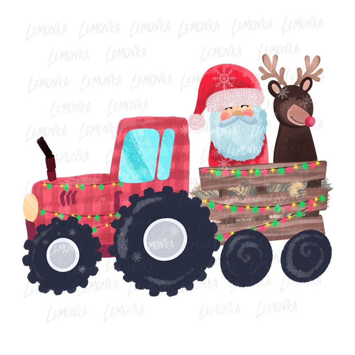 Santa on Tractor Png Christmas Tractor Png Christmas on the | Etsy