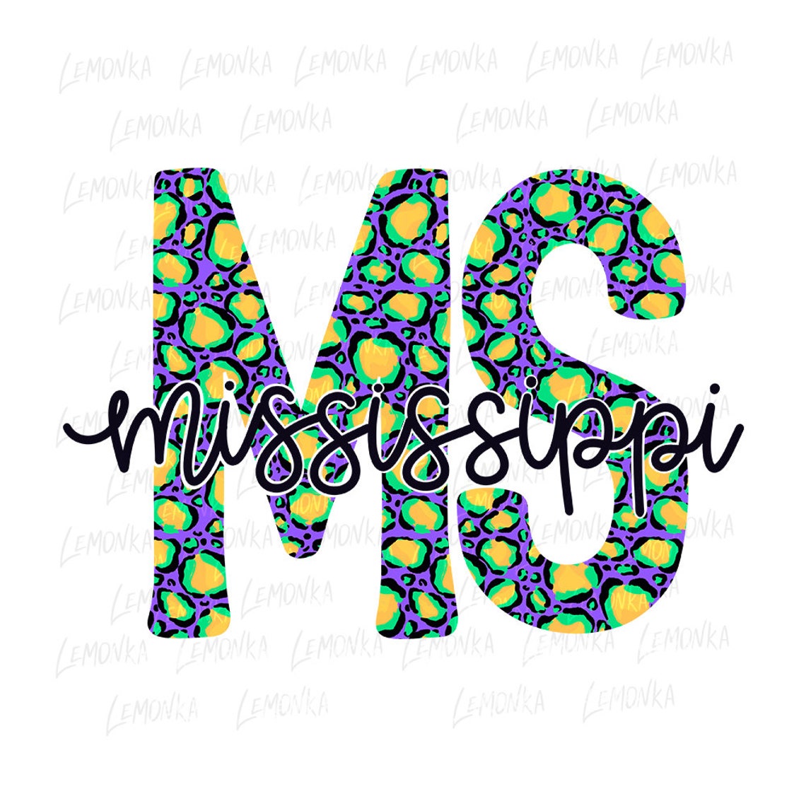 Leopard Mississippi MS Mardi Gras Png Sublimation Designs - Etsy