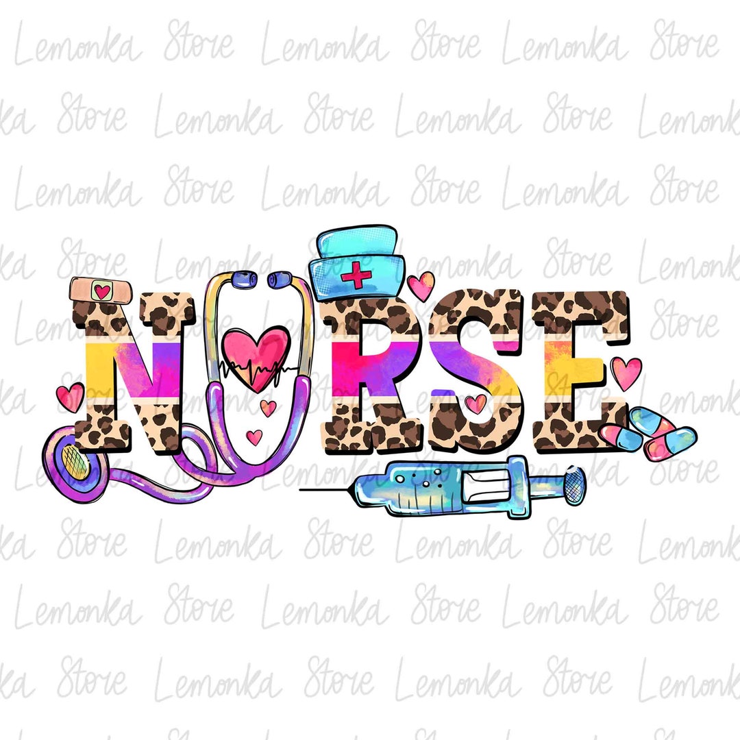 Colorful Nurse Png Nurse Printable Png Leopard Nurse - Etsy