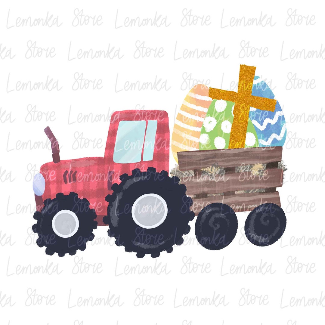 Easter Tractor Png, Kids Religious Easter Sublimation Designs Download ...