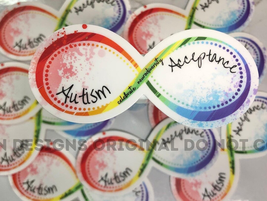 Autism Acceptance Infinity Sticker - Autism Acceptance Month - Autism ...