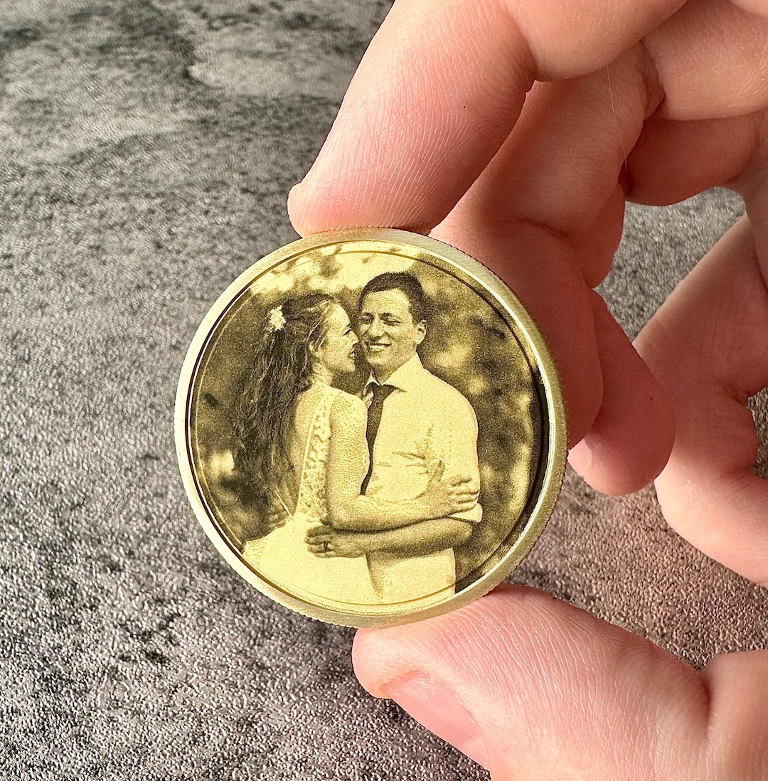 Custom Brass Challenge Coin – Personalized Engraved Coin Token – Photo ...