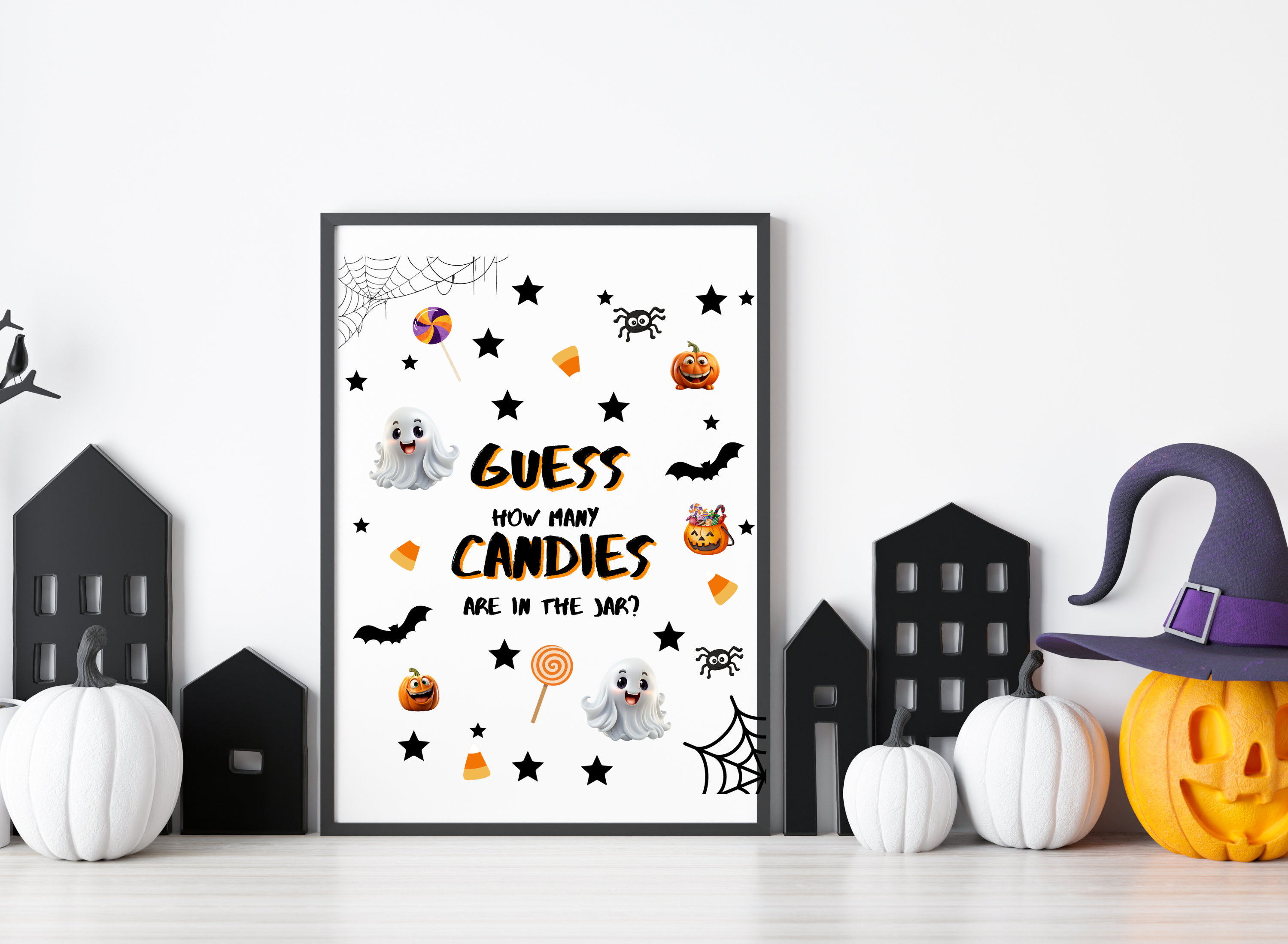 Game Guess How Many Candies Are in the Jar Halloween Baby Shower ...