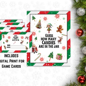 Game Guess How Many Candies Are in the Jar Christmas Baby Shower ...