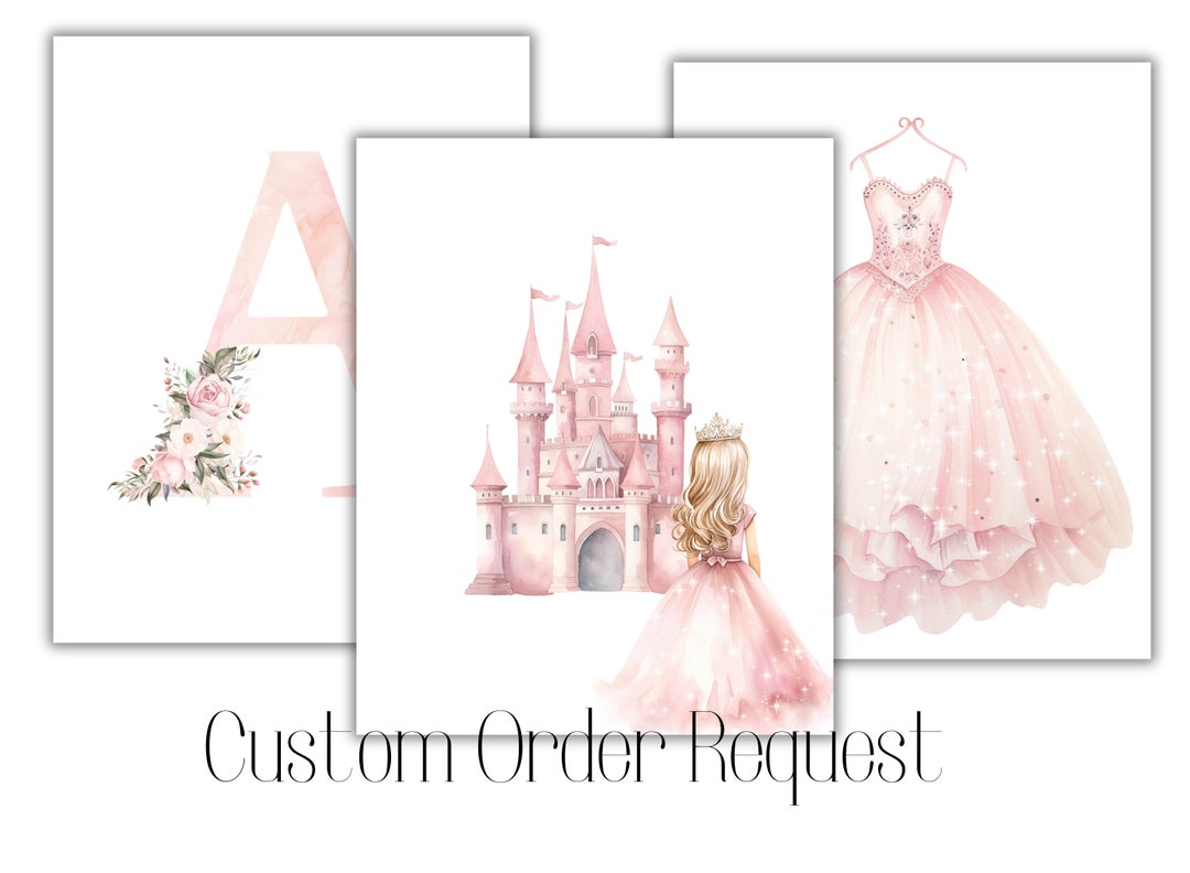 Ava - Set of 3 - Custom Request Personalized Princess Prints, Girls ...