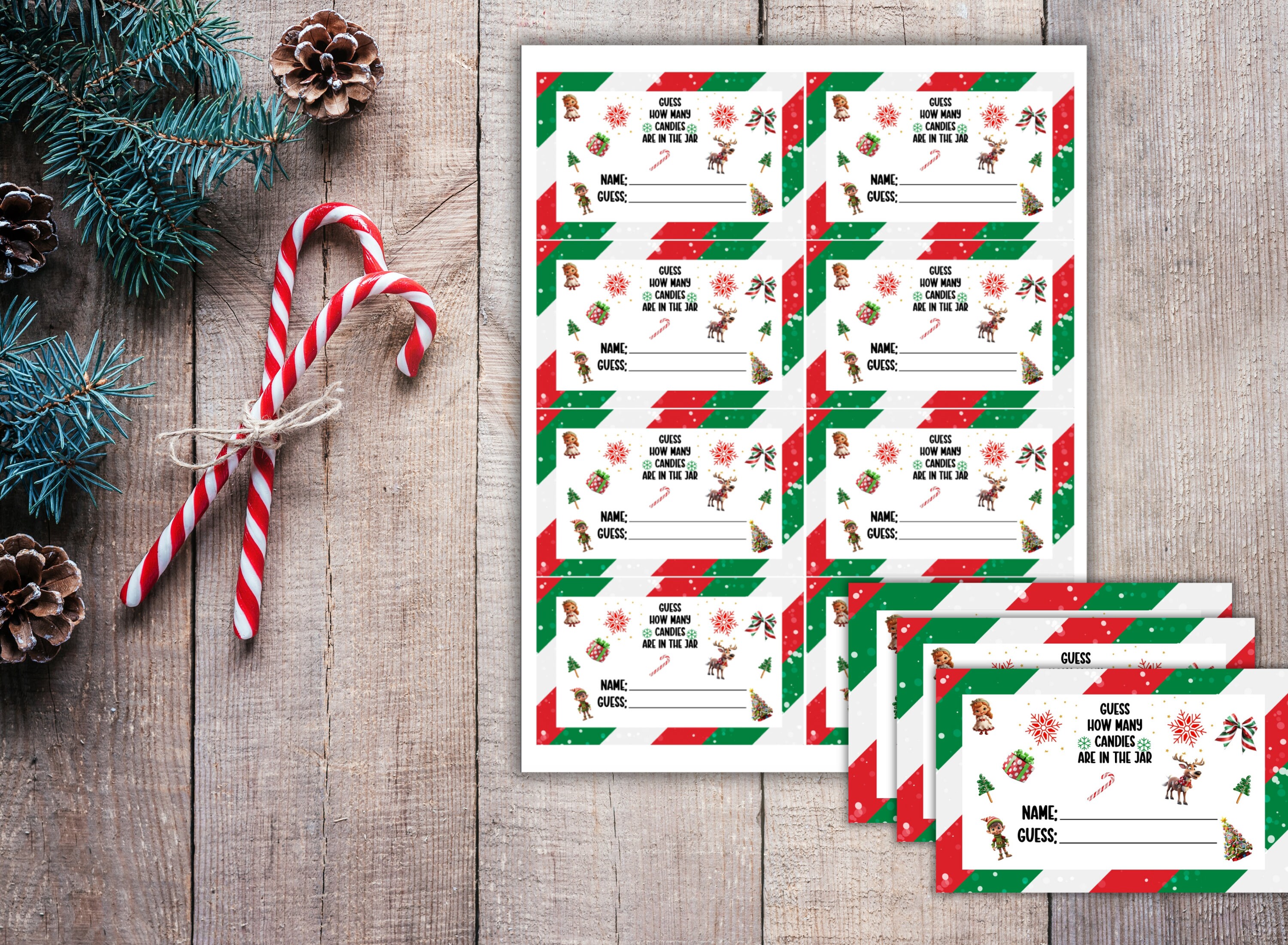 Game Guess How Many Candies Are in the Jar Christmas Baby Shower ...