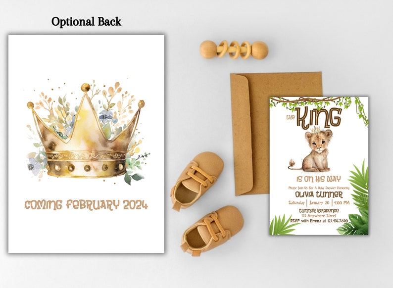 Lion Baby Shower Invite Editable, It's a Boy Baby Shower, Safari Baby ...