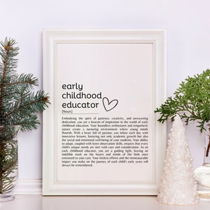 Early Childhood Educator Print, Teacher Gift, Teacher Definition, Thank ...