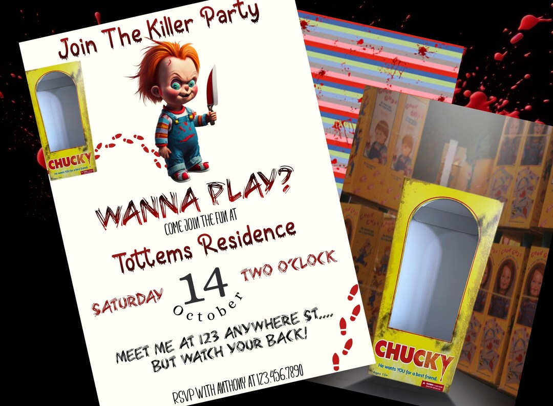 Chucky Halloween Party Invitation: Horror Movie Birthday (digital ...