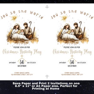 Nativity Invitation Template, Religious Christmas Invitation, Church ...