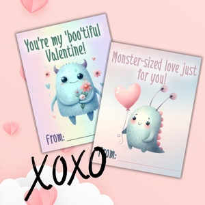 Printable Monster Valentine's Day Cards, Classroom Valentine's Day 22 ...