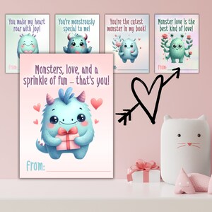 Printable Monster Valentine's Day Cards, Classroom Valentine's Day 22 ...