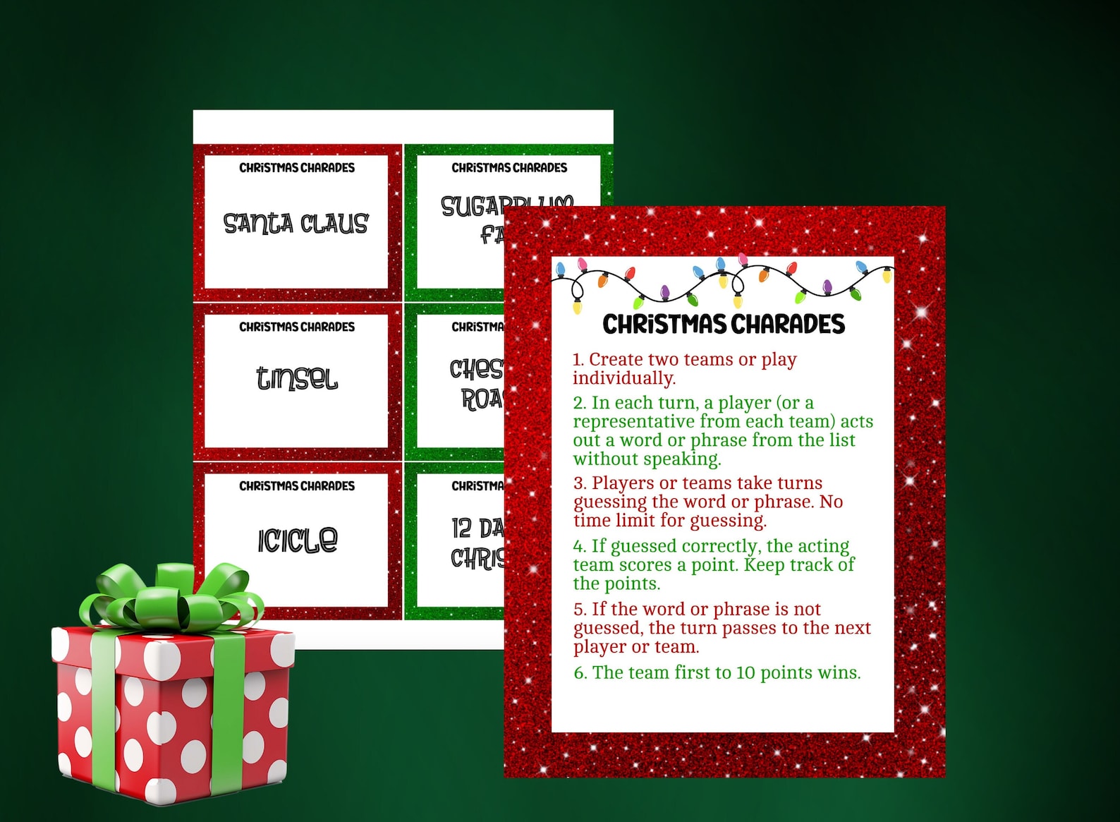 Christmas Charades Game, Christmas Party Games, Printable Christmas ...