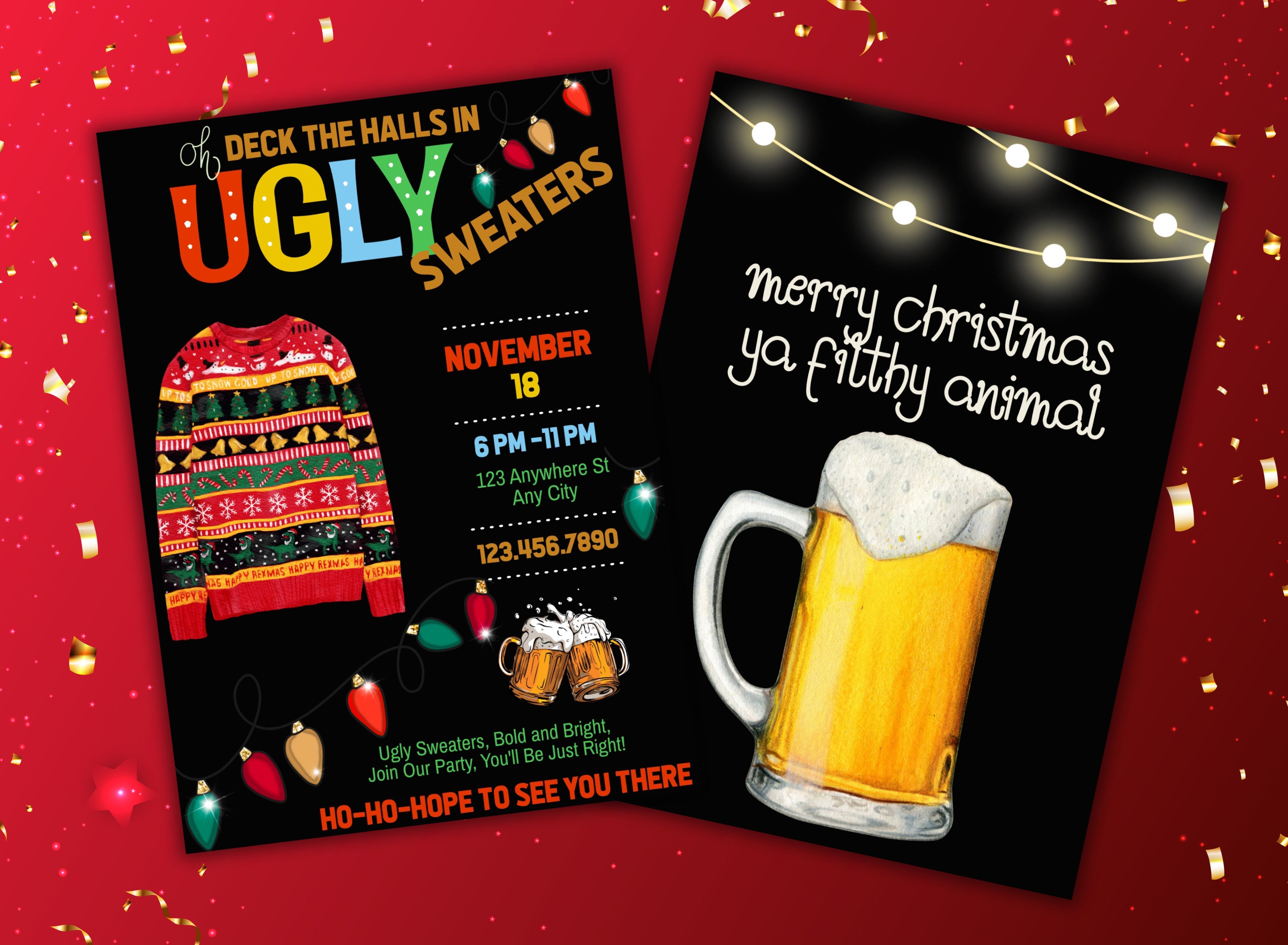 Ugly Sweater Party Invitation Template Christmas Ugly Sweater Invite