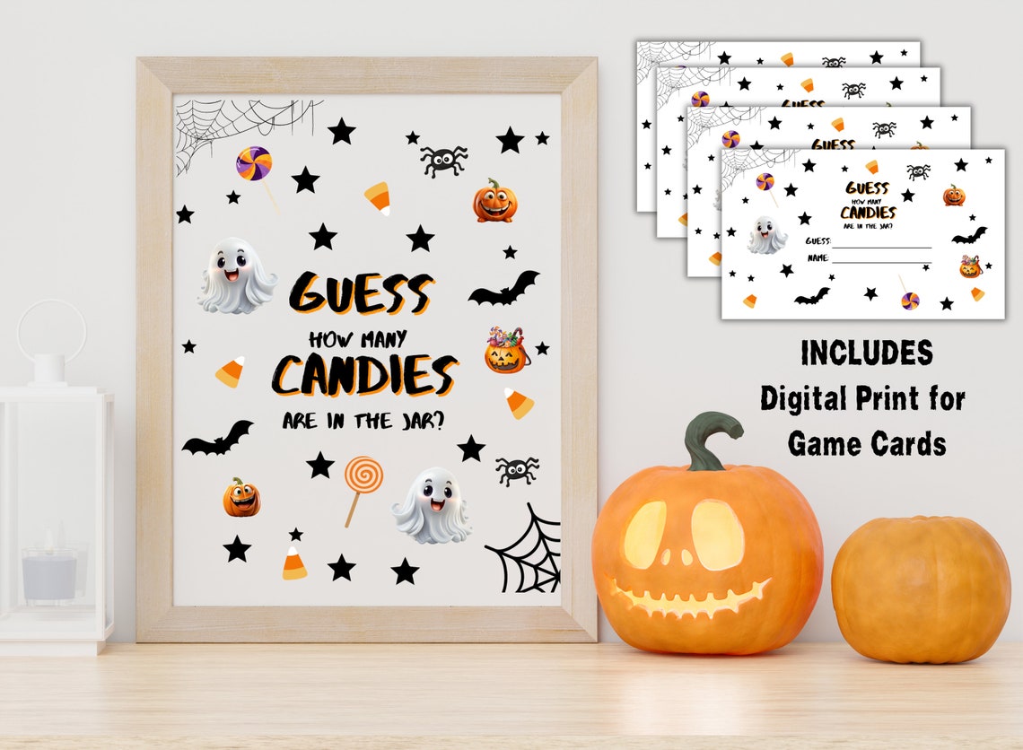 Game Guess How Many Candies Are in the Jar Halloween Baby Shower ...