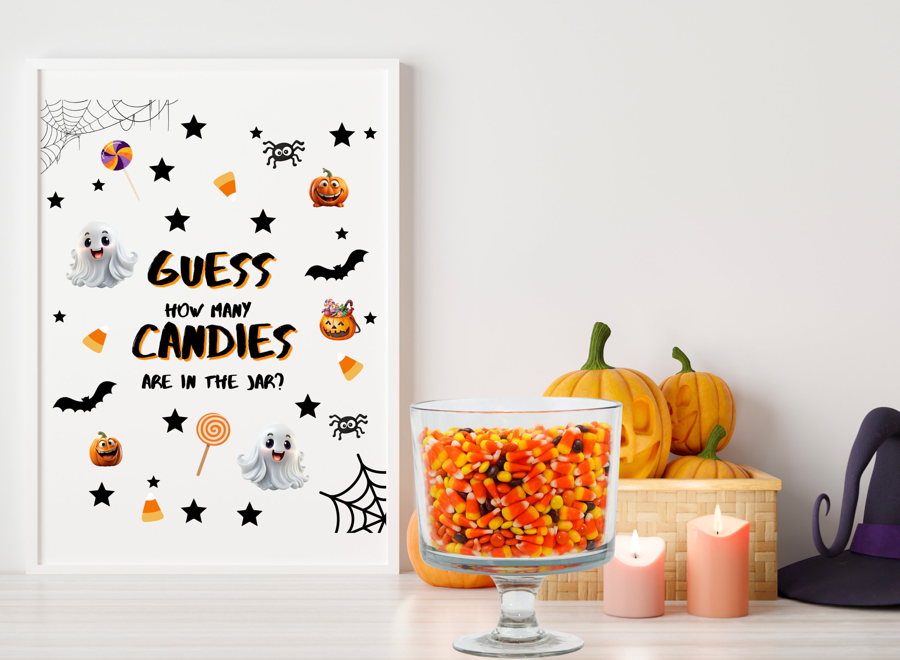 Game Guess How Many Candies Are in the Jar Halloween Baby Shower ...