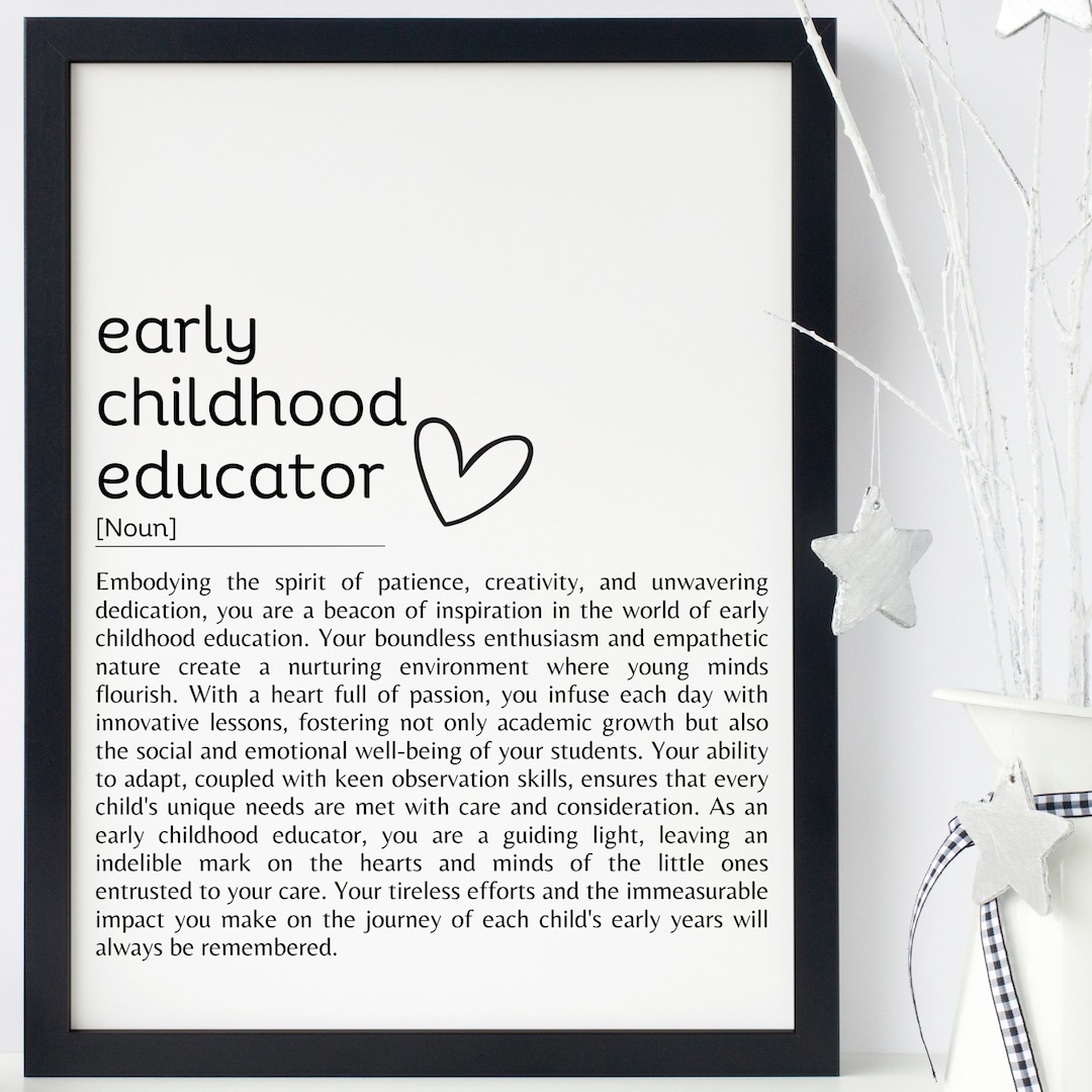 Early Childhood Educator Print, Teacher Gift, Teacher Definition, Thank ...