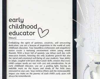 Early Childhood Educator Definition Print, Teacher Gift (digital ...