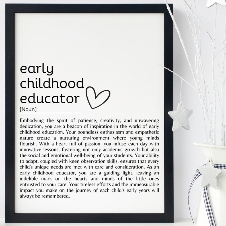 Early Childhood Educator Definition Print, Teacher Gift (digital ...
