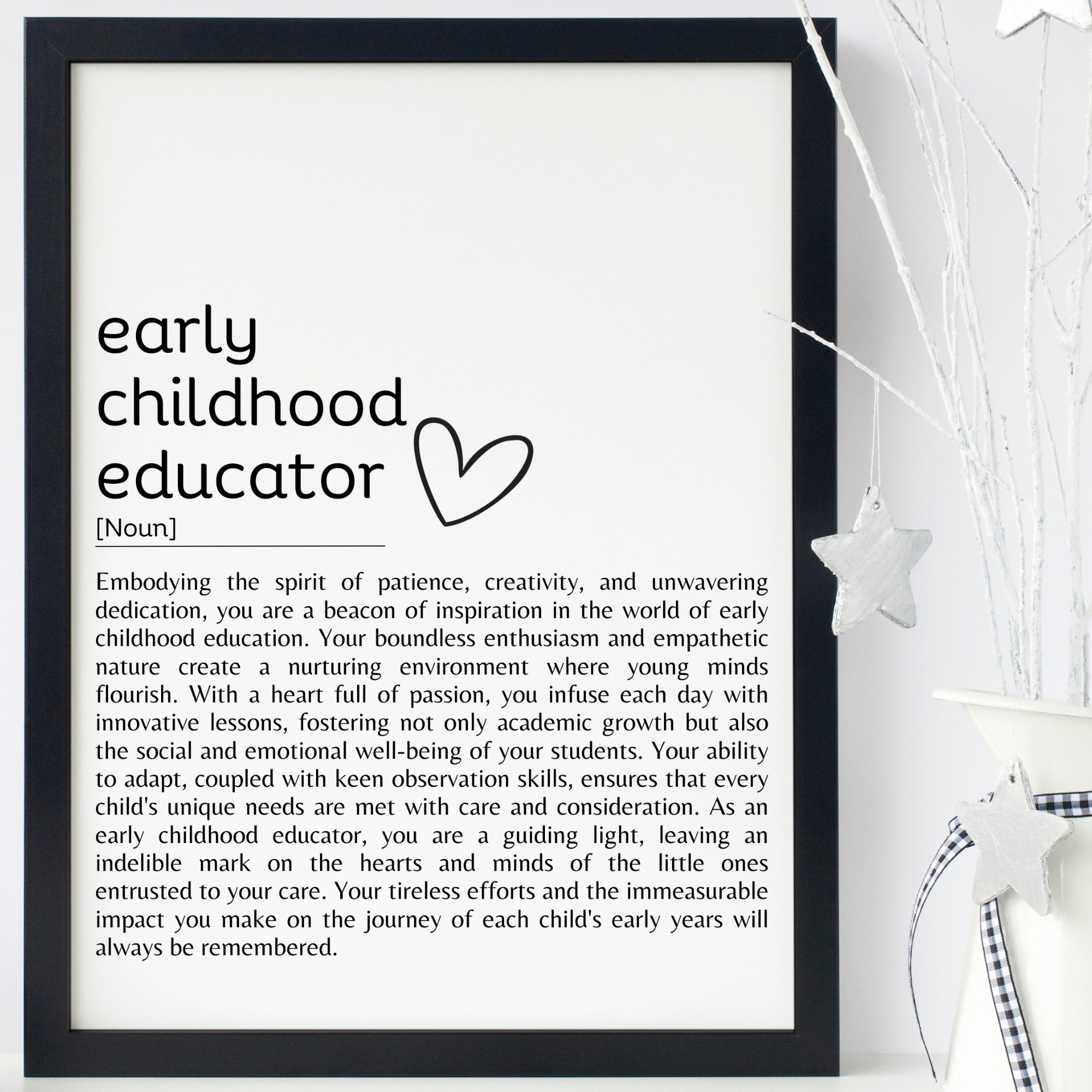 Early Childhood Educator Print, Teacher Gift, Teacher Definition, Thank ...