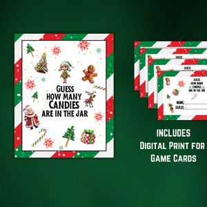 Game Guess How Many Candies Are in the Jar Christmas Baby Shower ...