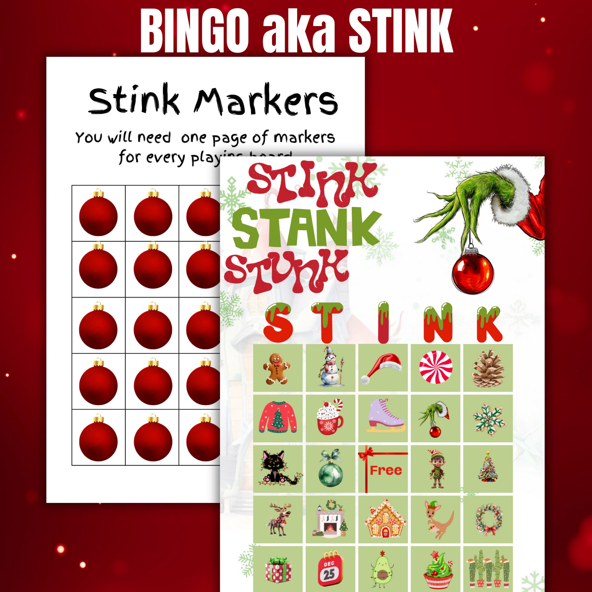 Printable Christmas Bingo Game, 20 Unique Bingo Cards, Christmas ...