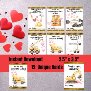 Printable Construction Valentine's Day Cards, Classroom Valentine's Day ...