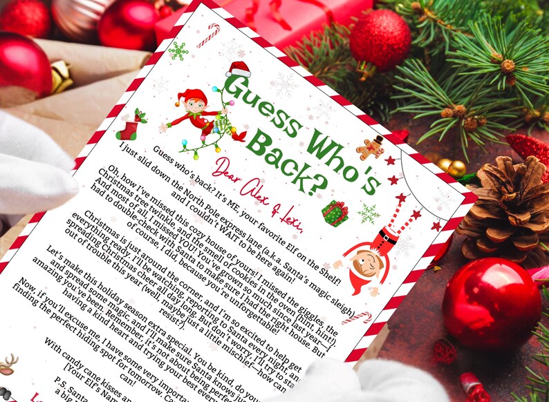 Letter From Elf Santa Return Letter Christmas Elf I'm Back Welcome ...