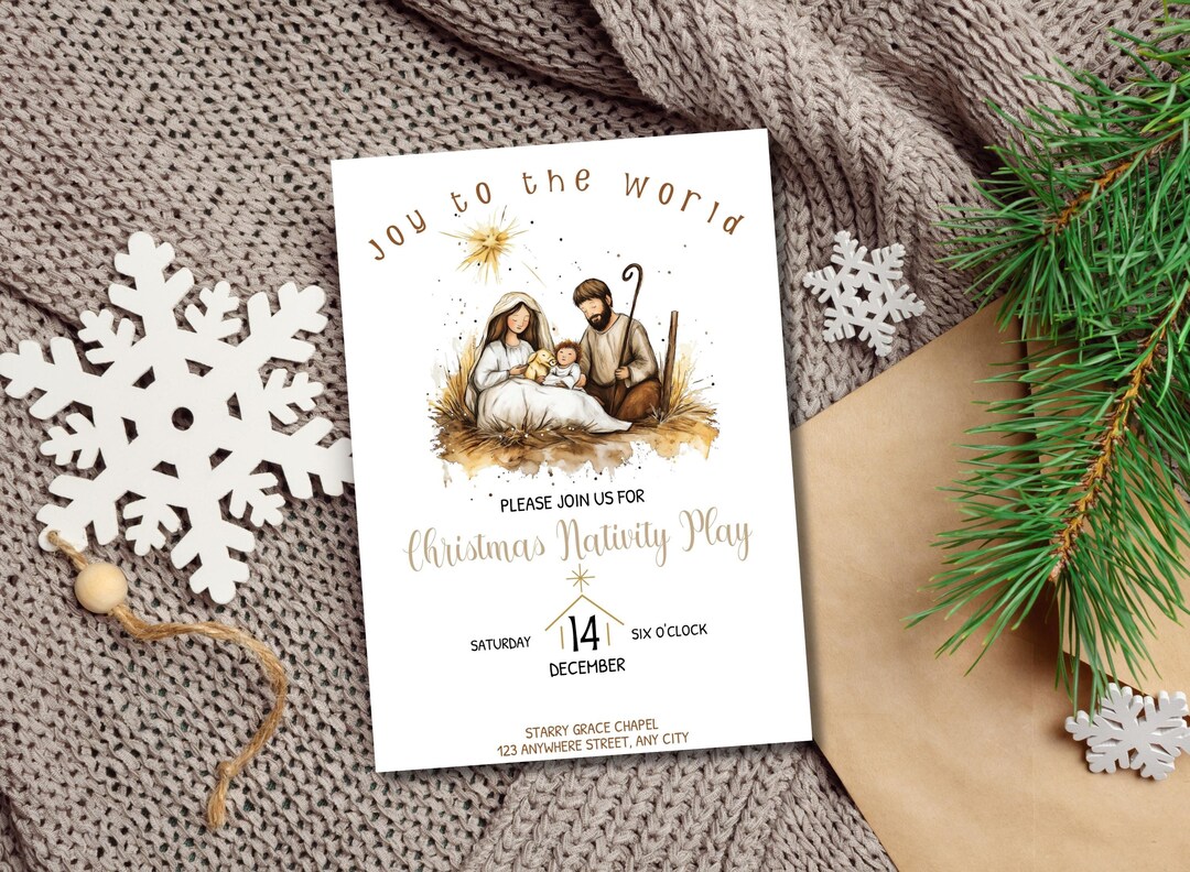 Editable Nativity Play Invitation, Christmas Program Invite (digital ...