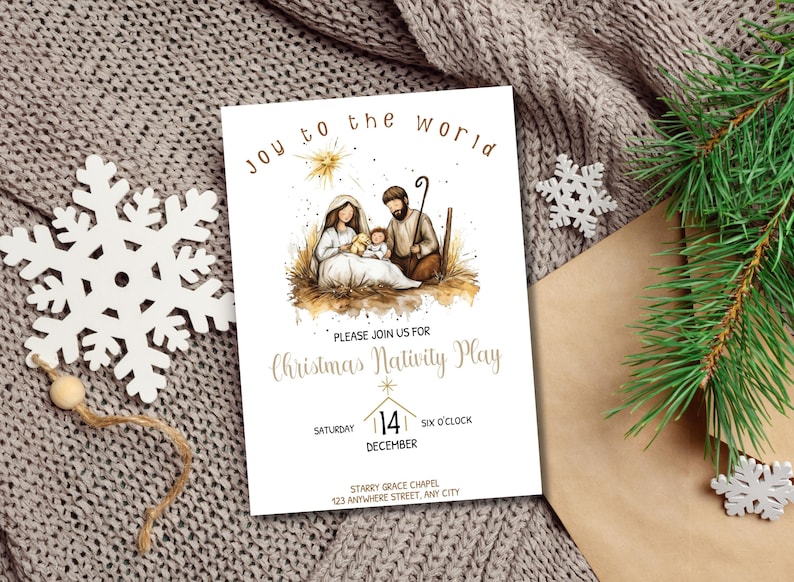 Editable Nativity Play Invitation, Christmas Program Invite (digital ...