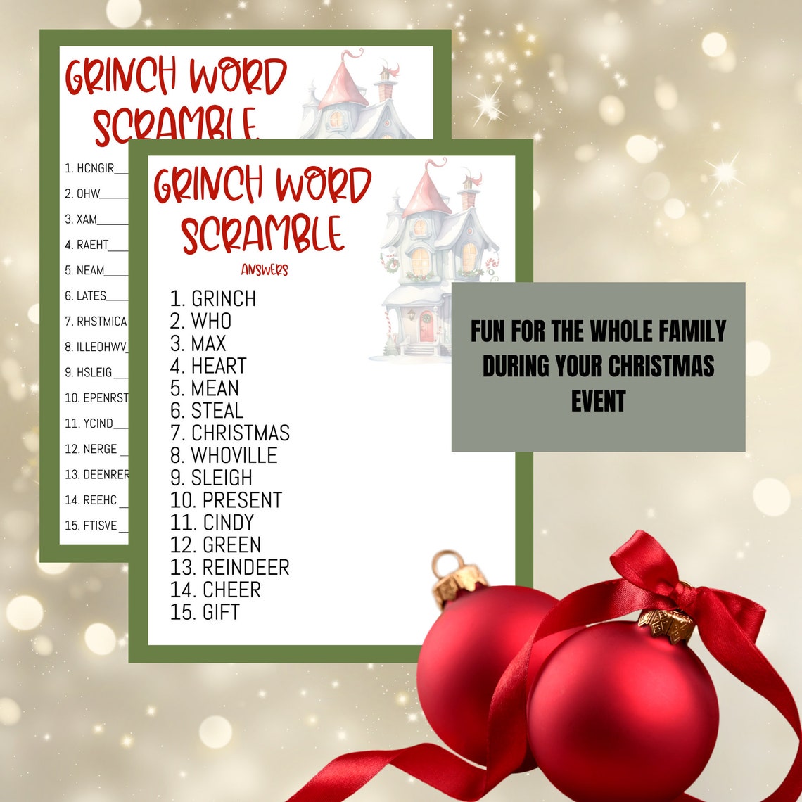 Grinch Game Bundle | 7 Games | Grinchmas Games | Christmas Party Games ...
