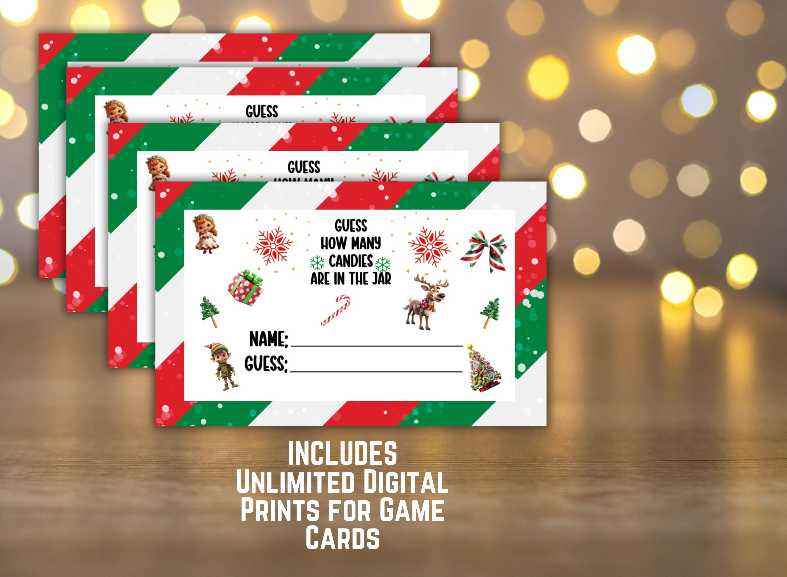 Game Guess How Many Candies Are in the Jar Christmas Baby Shower ...