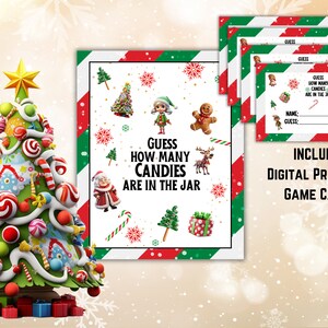 Game Guess How Many Candies Are in the Jar Christmas Baby Shower ...